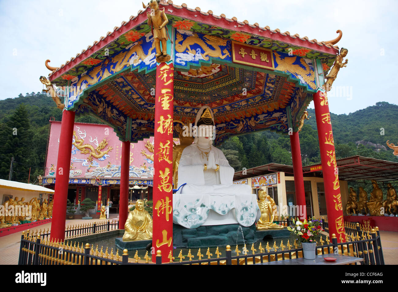 kwun yam goddess of mercy pavilion ten thousand buddhas monastery sha ...