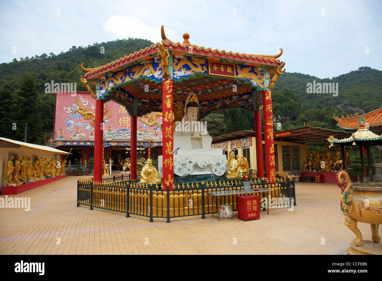 kwun yam goddess of mercy pavilion ten thousand buddhas monastery sha ...