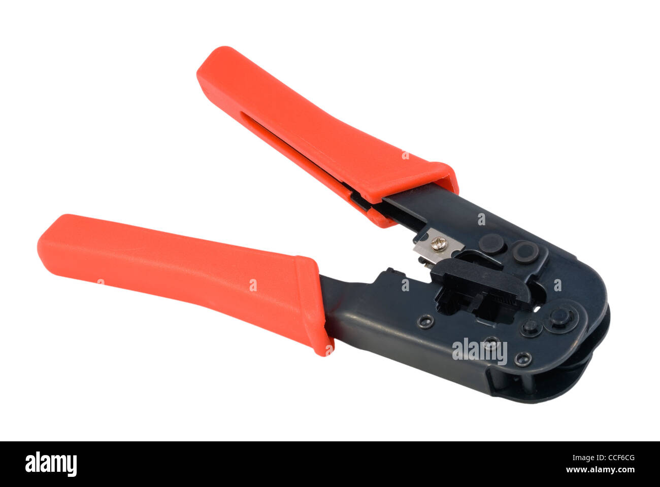 RJ-11 and RJ-45 crimping tool over white Stock Photo - Alamy