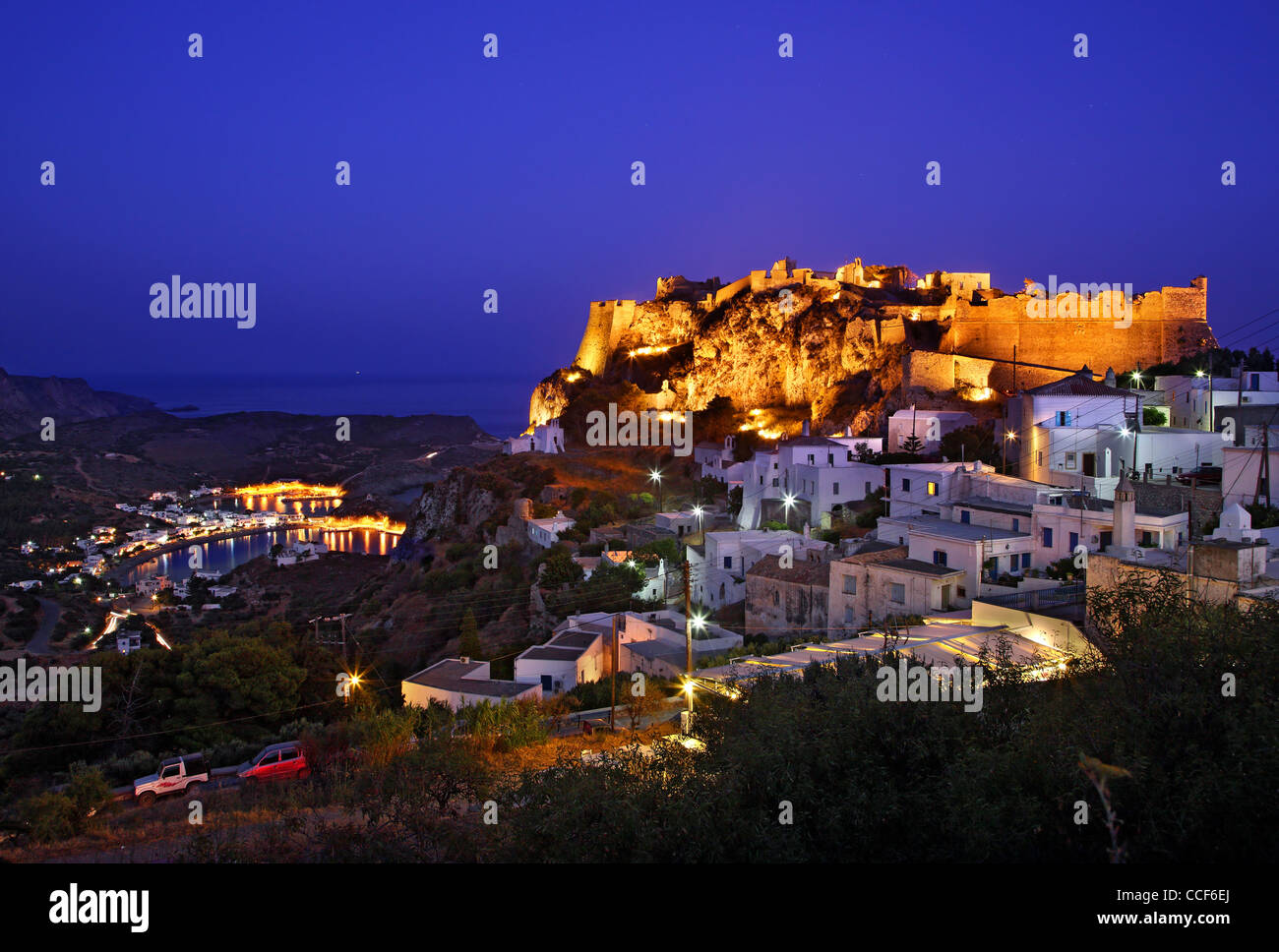 The Chora ("capital") of Cythera (or "Kythira") island on the left and ...