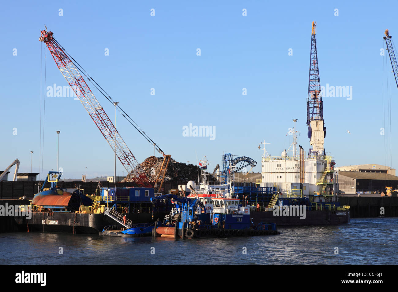 Hartlepool Victoria docks from the Headland, north east England, UK ...