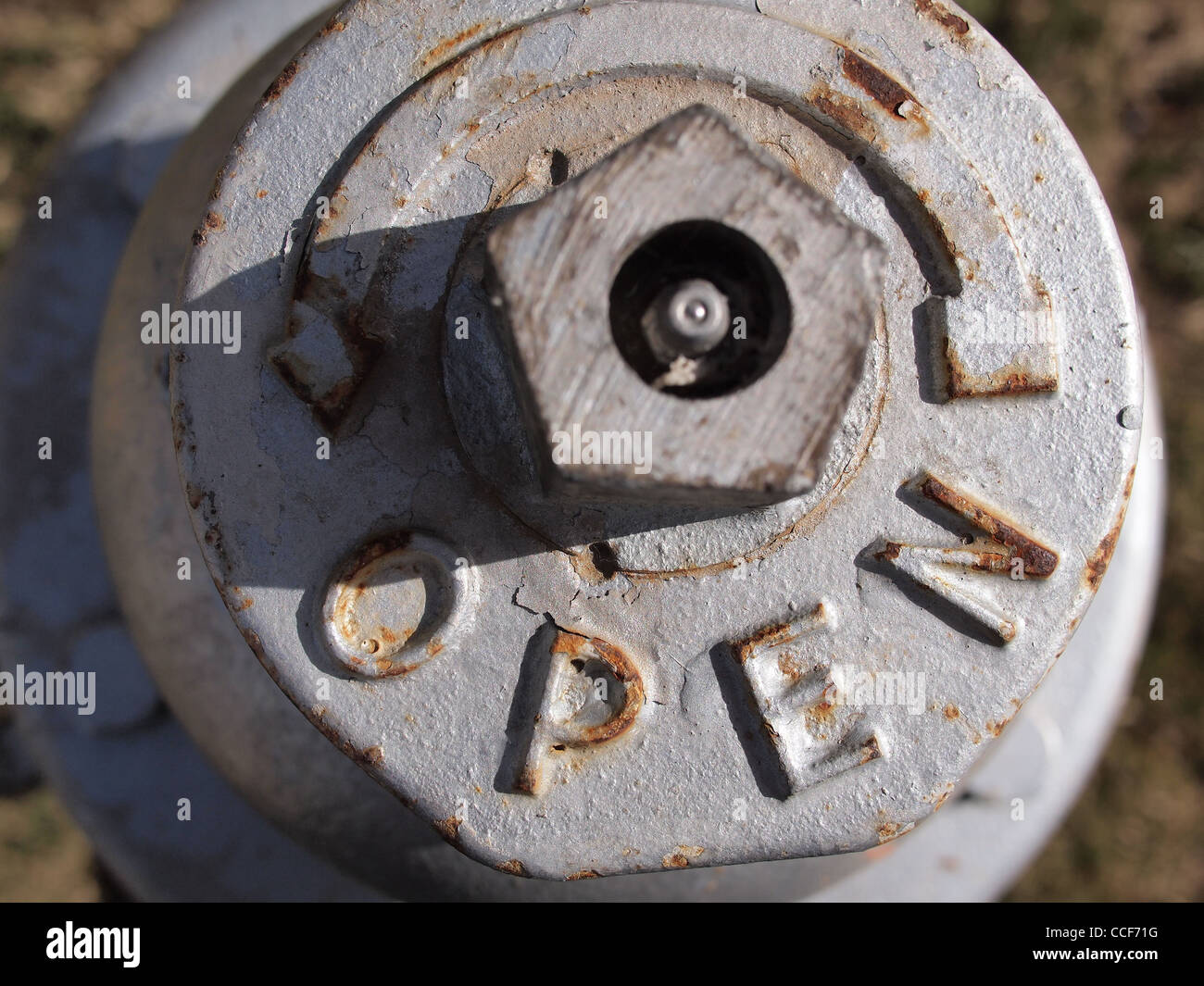 Open sign on a fire hydrant Stock Photo - Alamy