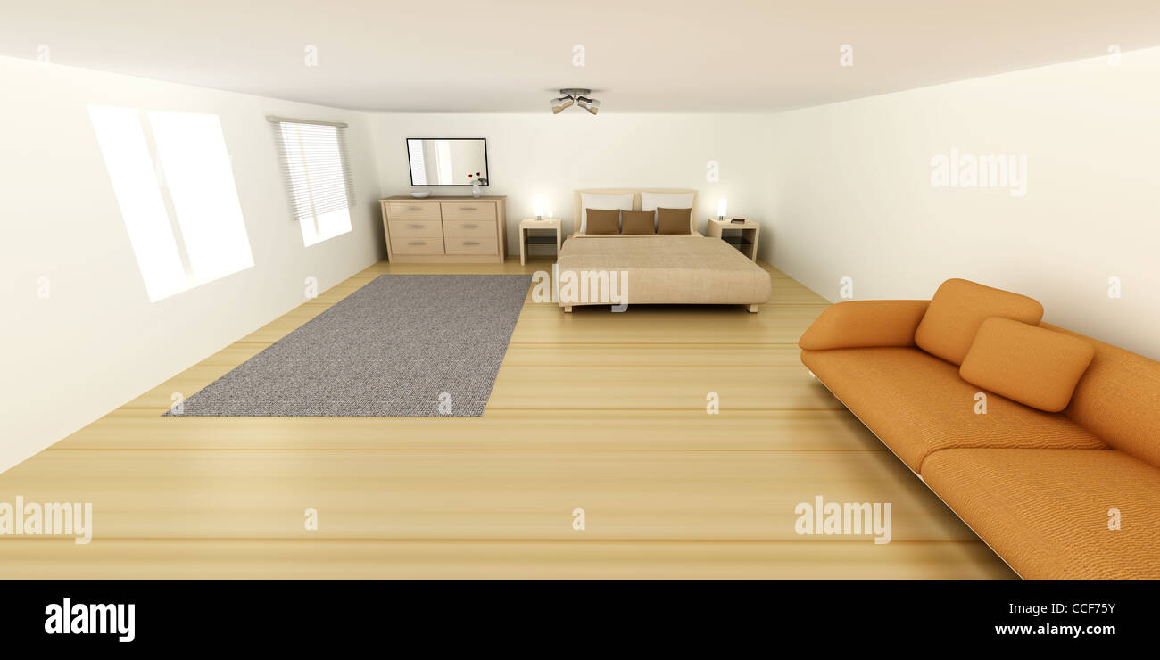 Interior visualization of a Bedroom Stock Photo - Alamy