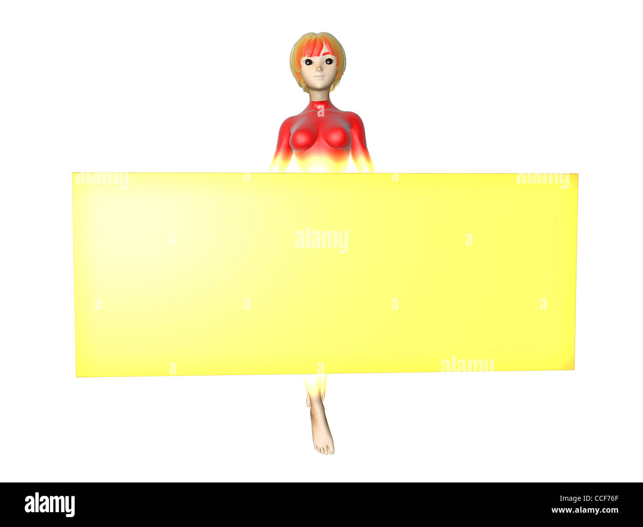 Anime Girl holding a Signboard for advertising Stock Photo - Alamy