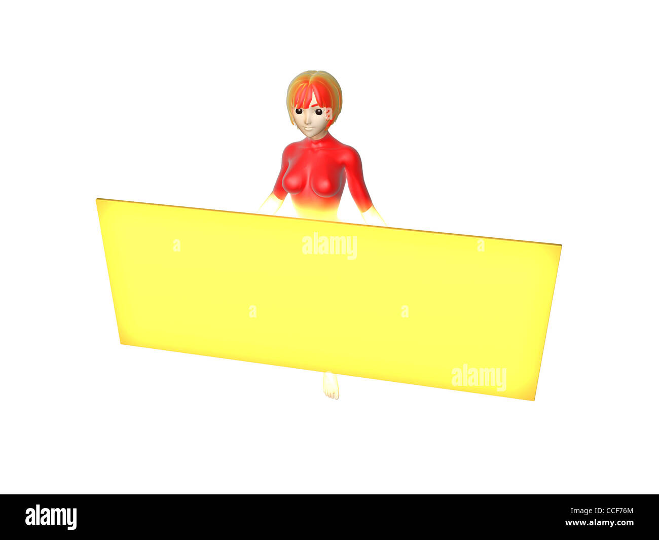 Anime Girl holding a Signboard for advertising Stock Photo - Alamy