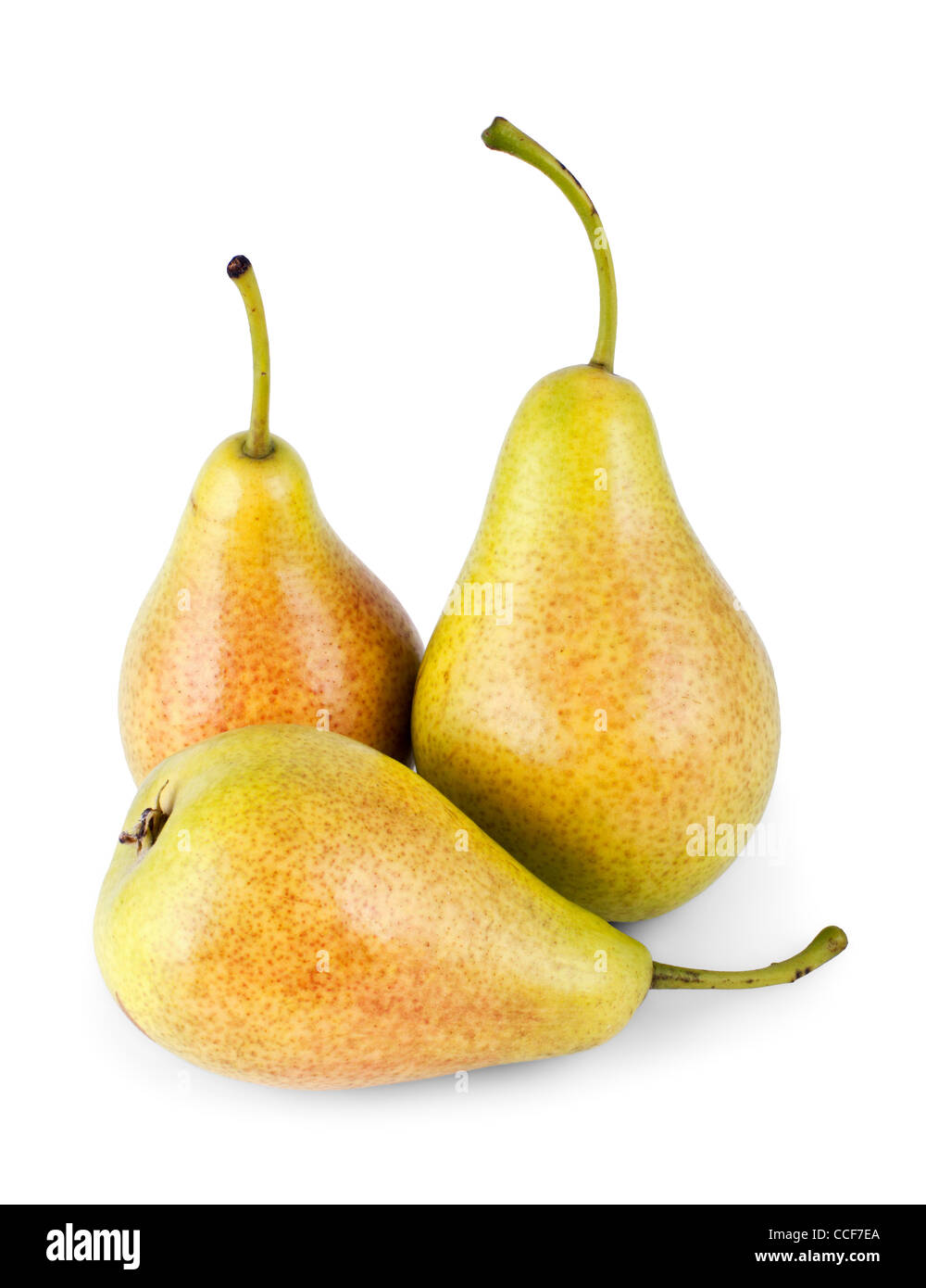 Three pears isolated on white background Stock Photo - Alamy