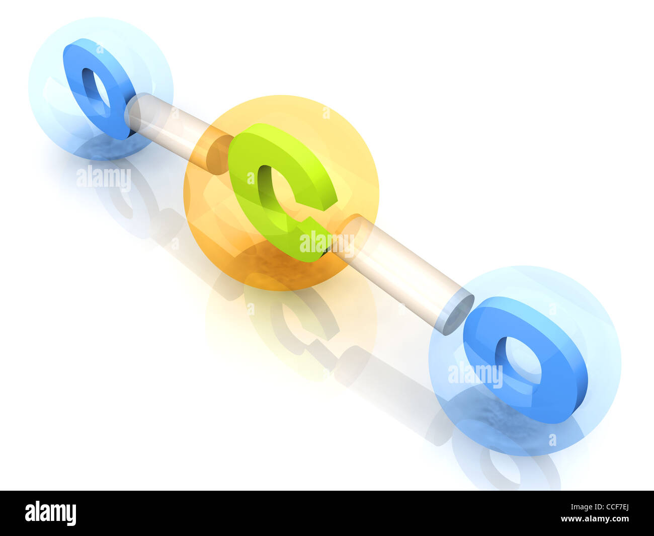 Co2 molecule carbon dioxide 3d Cut Out Stock Images & Pictures - Alamy