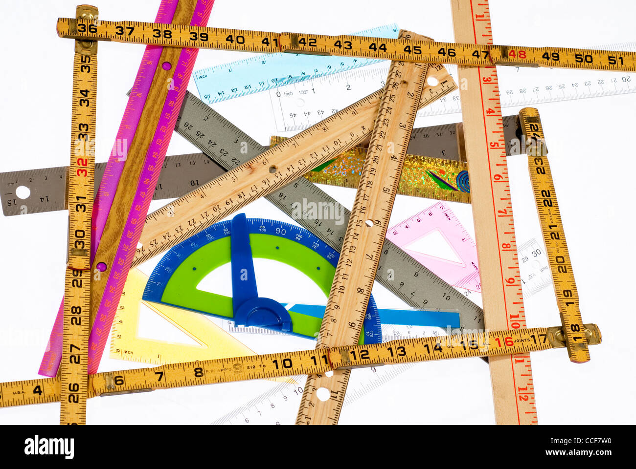 A collection of different rulers Stock Photo - Alamy