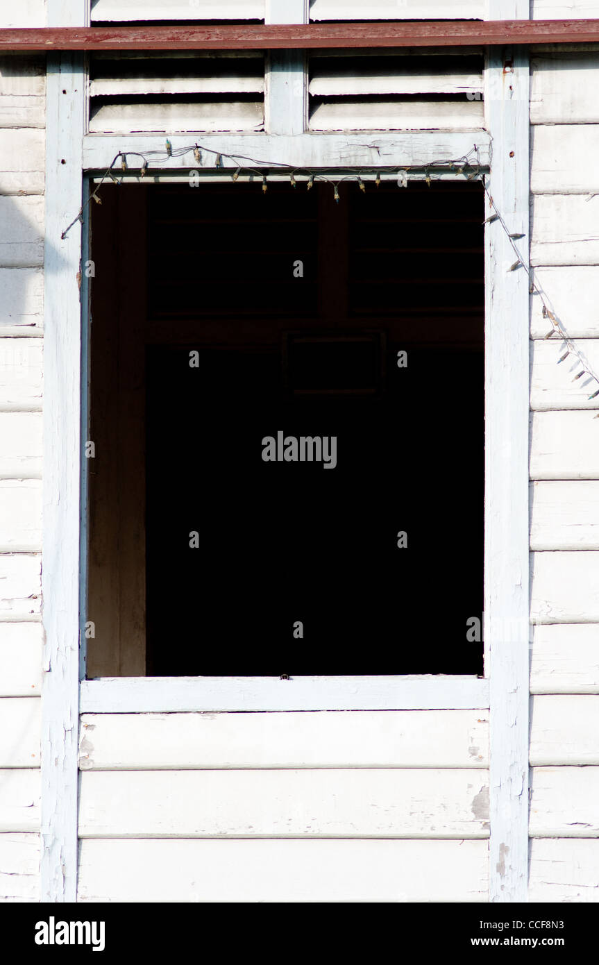 a window of a abandoned wooden house Stock Photo - Alamy