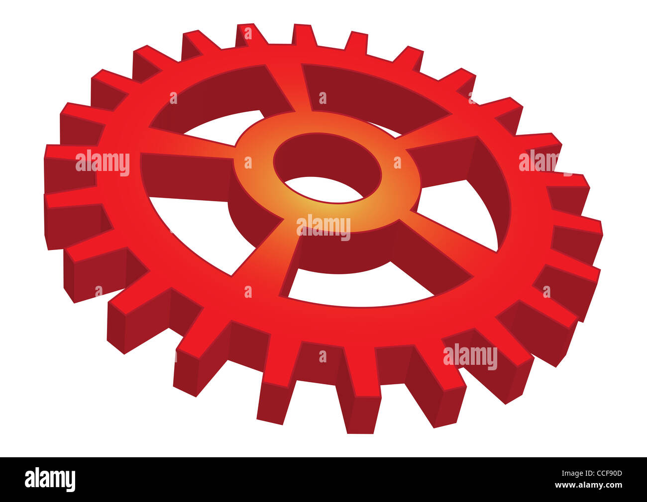 3d illustration of red gear Stock Photo - Alamy