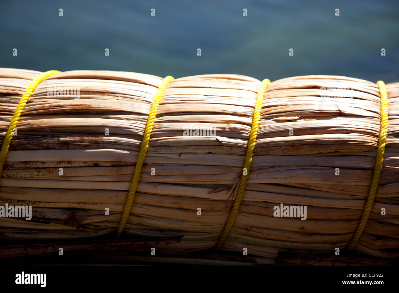 A tortora reed raft on the Bolivian side of Lake Titicaca, the world's ...