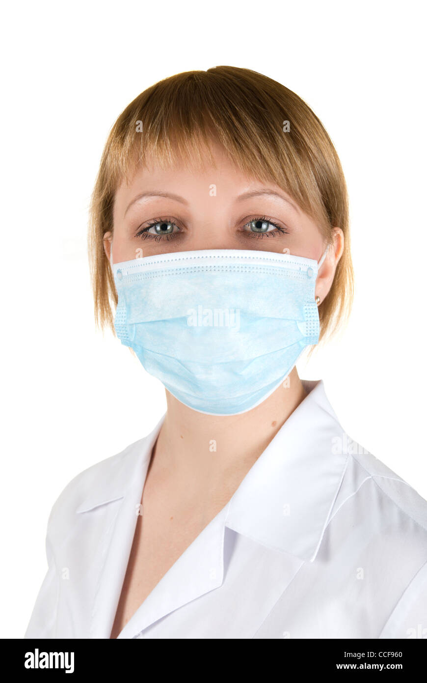 Closeup of a female doctor wearing a protection mask Stock Photo - Alamy
