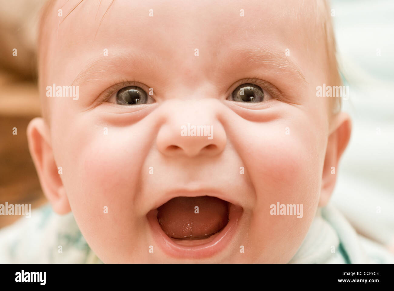 Smiling baby boy closeup portrait with soft focus Stock Photo - Alamy