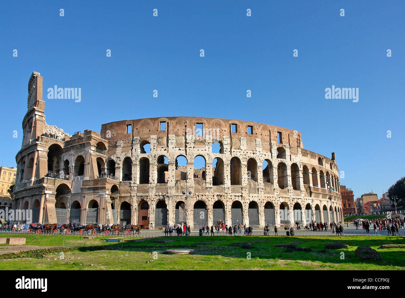 Ruins of great stadium Colosseum, Rome, Italy Stock Photo - Alamy