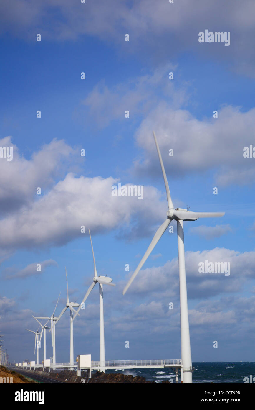Wind power generation, Clean energy, Ibaraki in Japan Stock Photo - Alamy