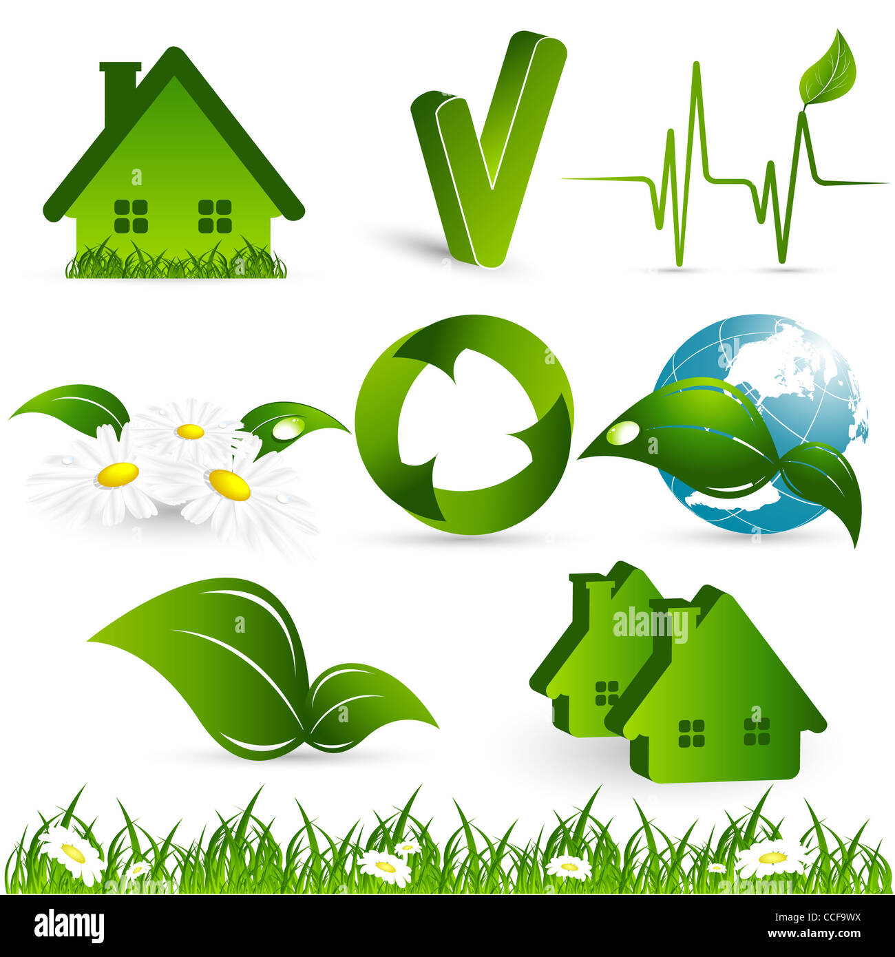environmental design elements over white background Stock Photo - Alamy