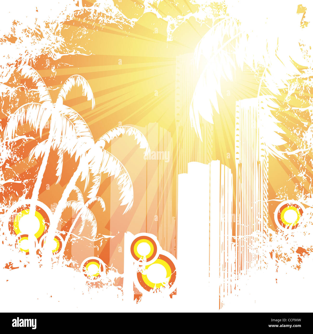 tropical city background with palm trees Stock Photo - Alamy