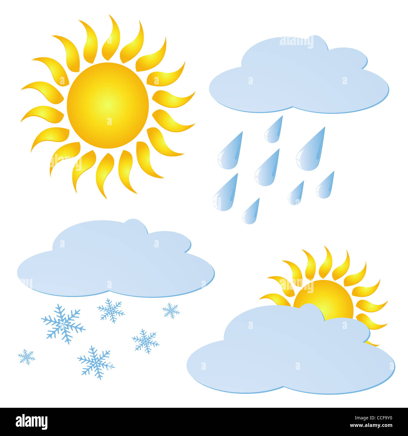 set of different weather elements for design Stock Photo - Alamy