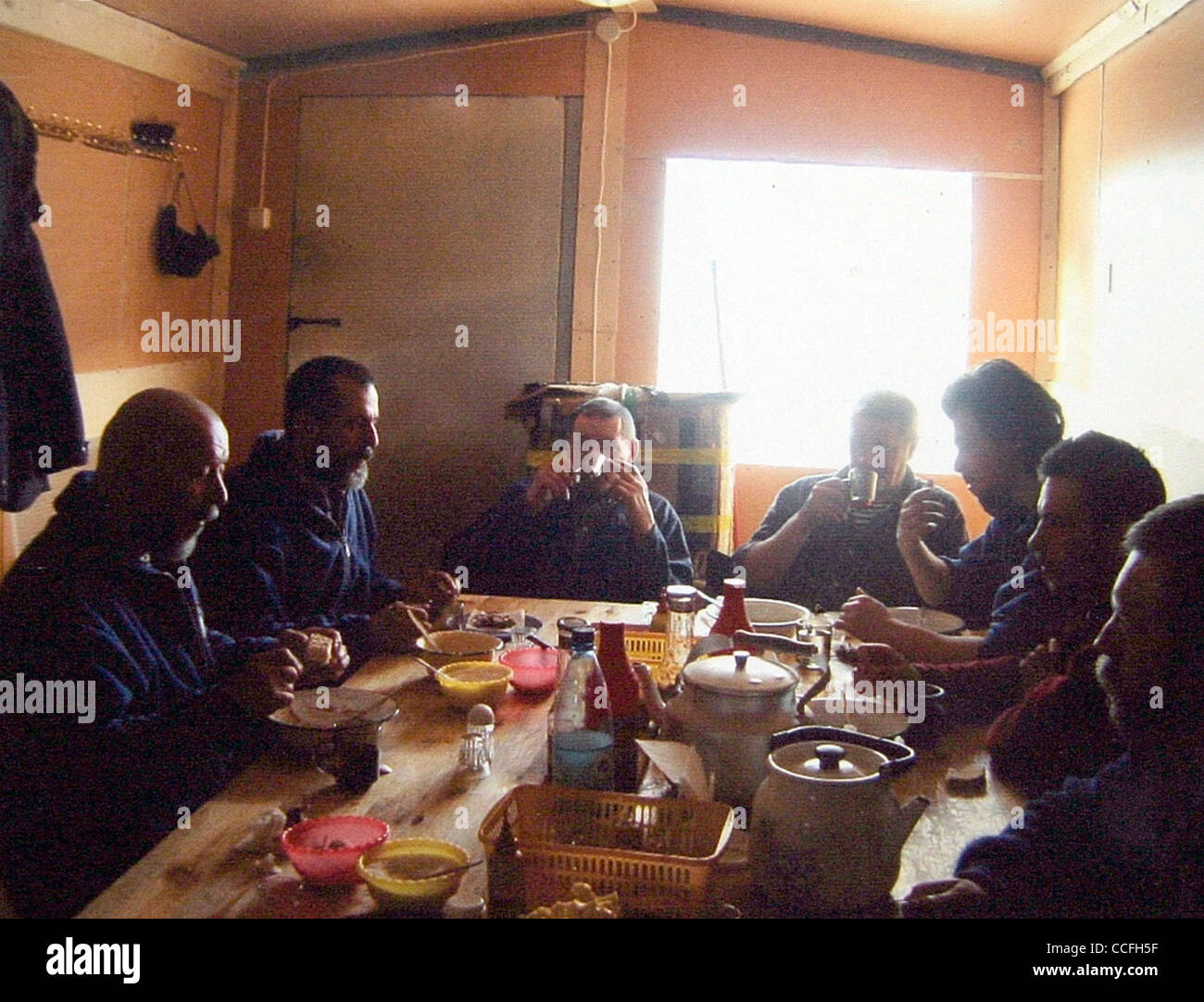 Russian Polar station North Pole-32. Breakfast time at the polar ...