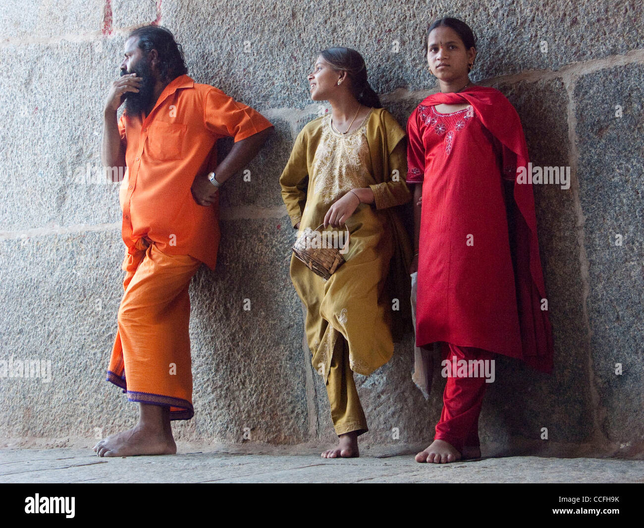 Visitors at the sites of the ancient Hindu religious temple at Hassan ...