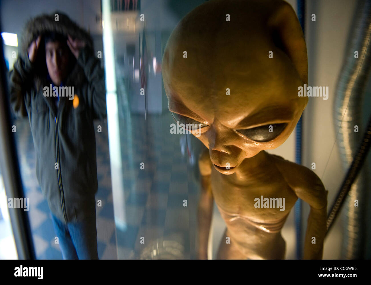 Dec. 27, 2010 - Roswell, NEW MEXICO, U.S - A boy looks at a rubber ...