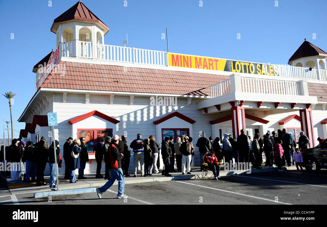 Jan 4,2011 - Primm, Nevada, USA. Hundreds of people waited in line up ...