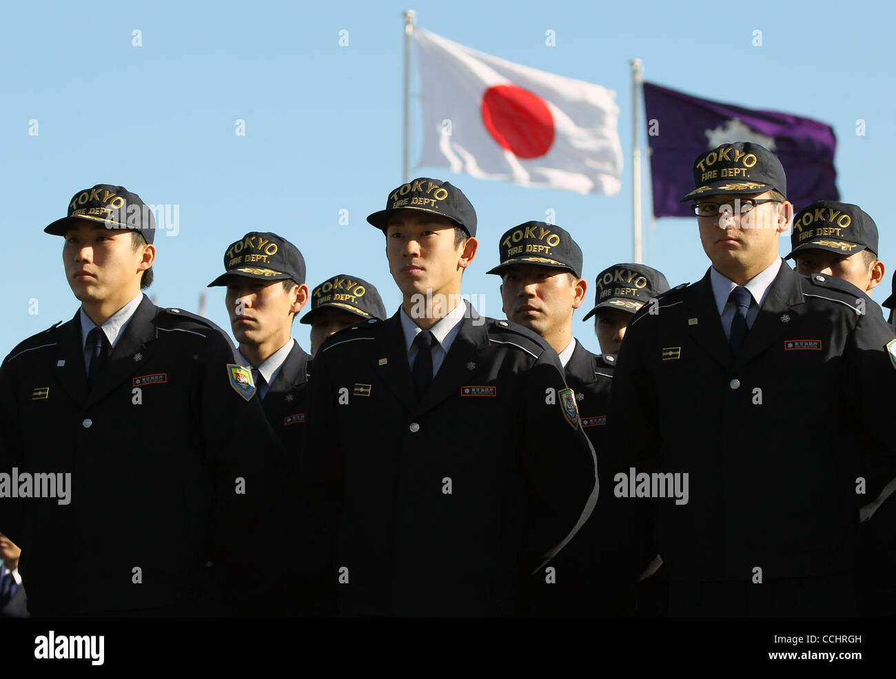 Jan. 6, 2011 - Tokyo, Japan - Members of the Tokyo Fire Department ...