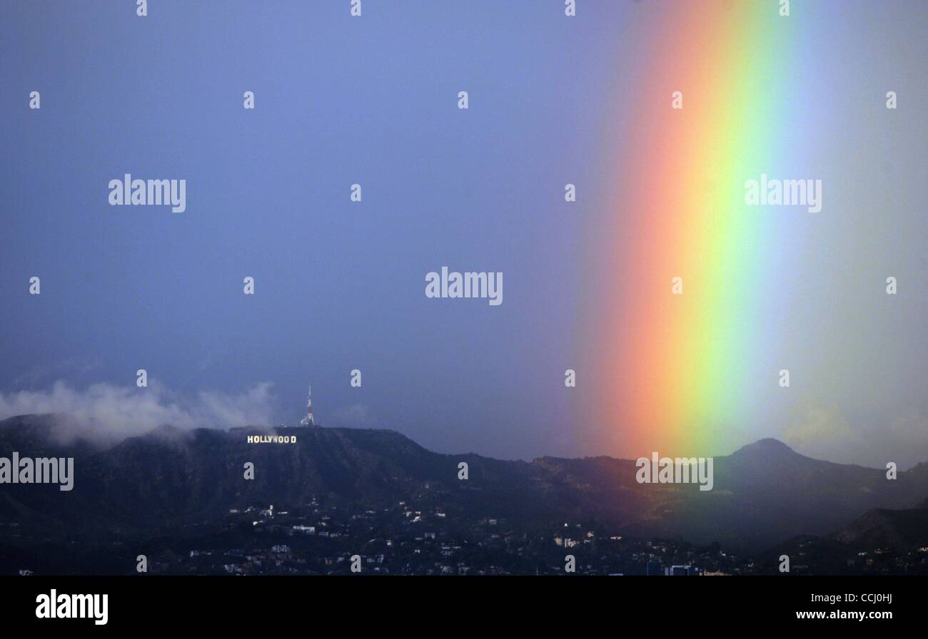 Dec 22, 2010 - Los Angeles, California, U.S. - A rainbow appears over ...