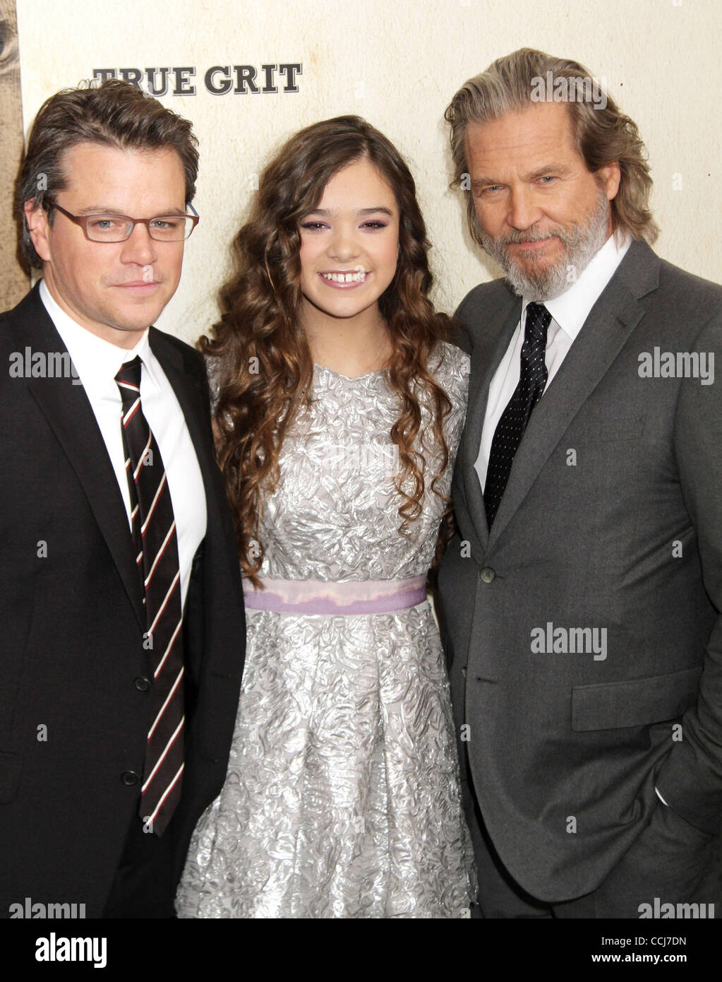 Dec. 14, 2010 - New York, New York, U.S. - Actors MATT DAMON, HAILEE STEINFELD and JEFF DANIELS ...