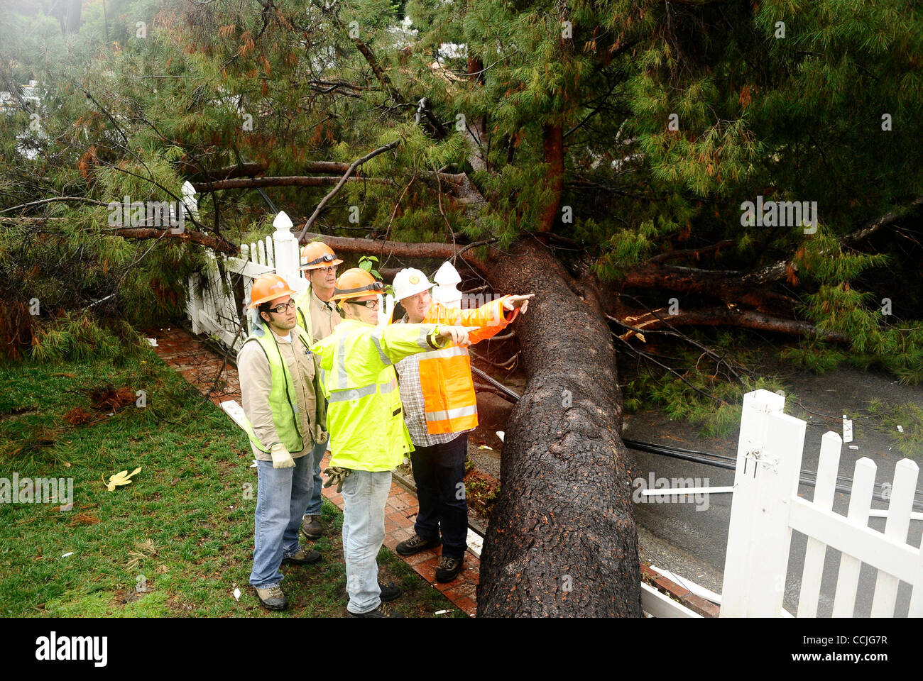 December 22,2010 -Lakeview Terrace, California, USA. DWP workers work ...