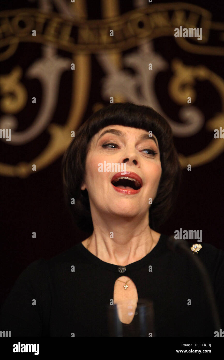 French singer Mireille Mathieu at the press conference at National ...