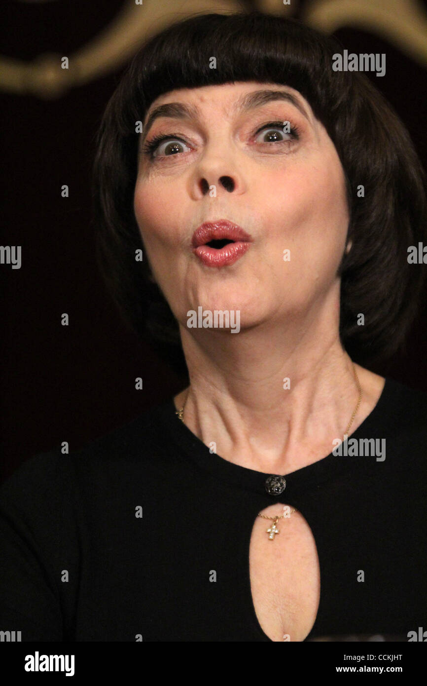 French singer Mireille Mathieu at the press conference at National ...