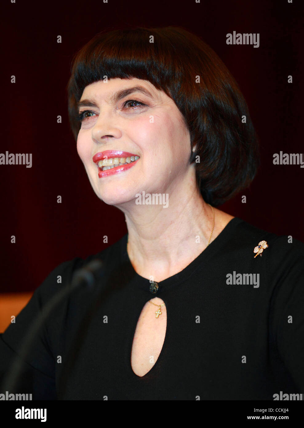 French singer Mireille Mathieu at the press conference at National ...