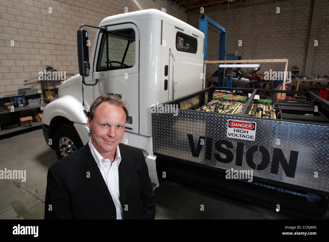 Martin Schuermann, CEO of Vision Motor Corp, with his prototype ...