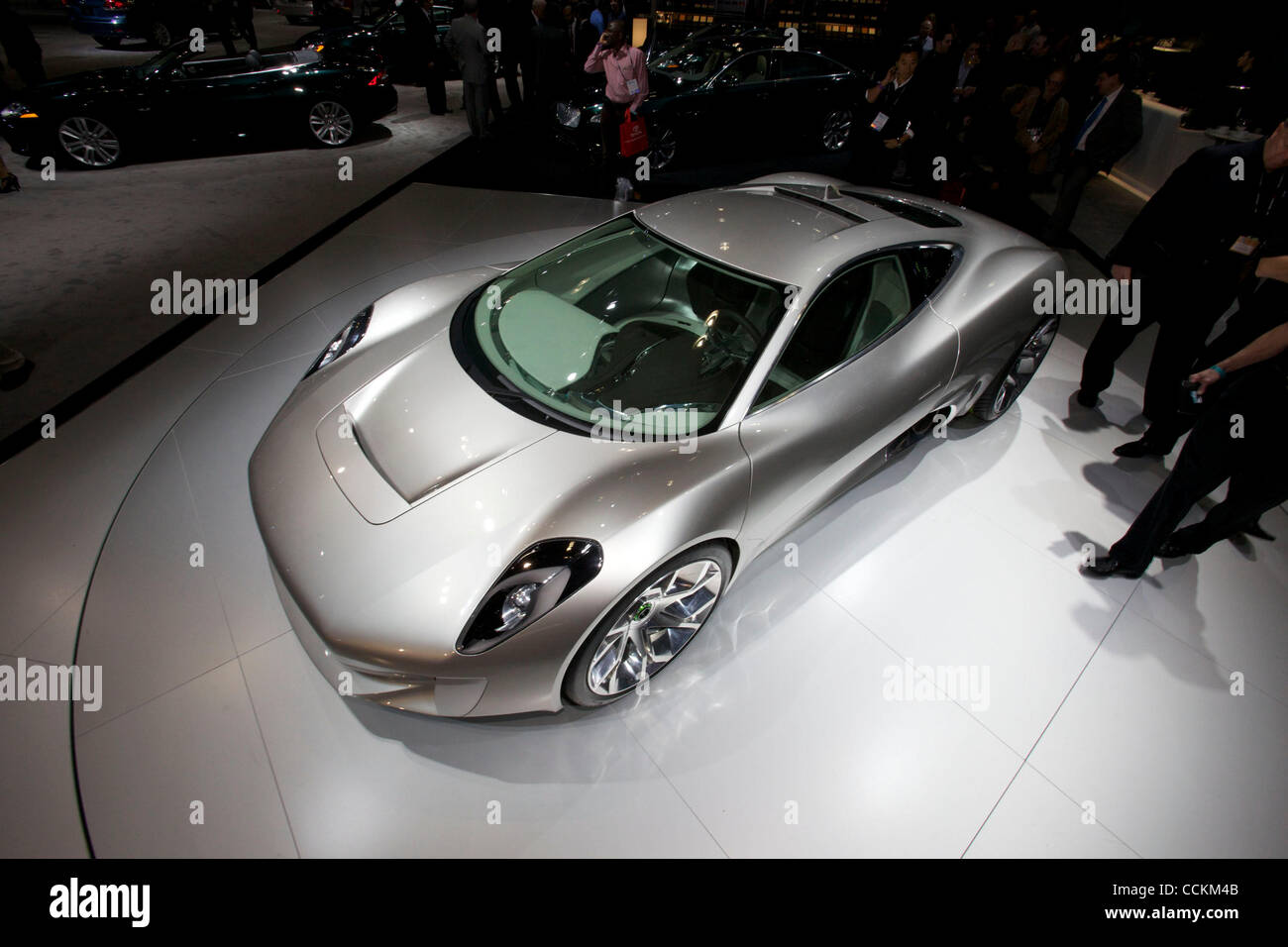Jaguar C-X75 concept car on show at the 2010 LA Auto show. In Los ...