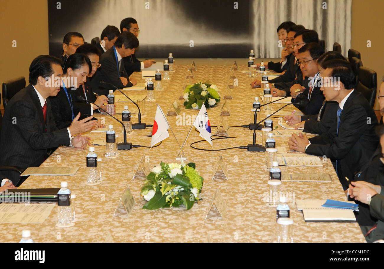 Nov. 13, 2010 - Yokohama, Japan - Japanese Prime Minister NAOTO KAN (L ... Nov. 13, 2010 - Yokohama, Japan - Japanese Prime Minister NAOTO KAN (L ...