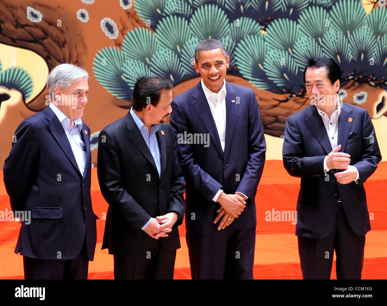 Nov. 13, 2010 - Yokohama, Japan - (L/R): Chilean President Sebastiç ...
