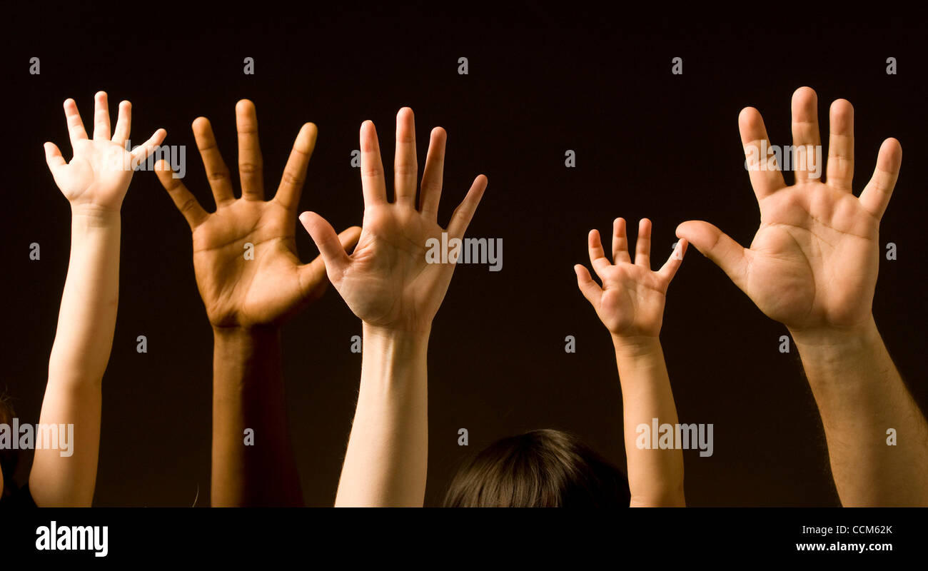 Both hand held above the head hi-res stock photography and images - Alamy