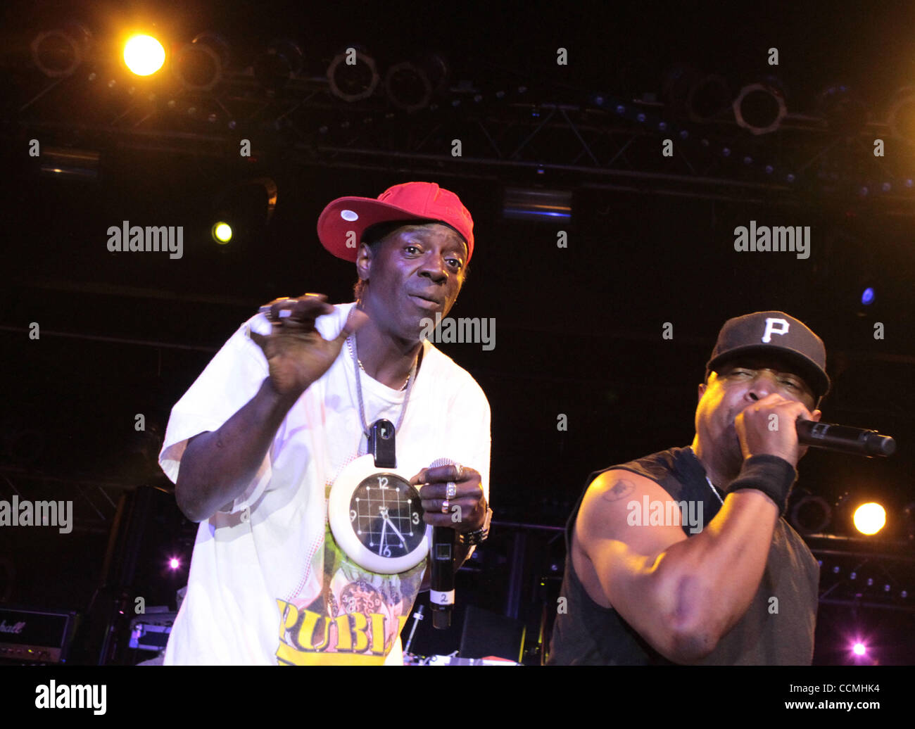 American hip hop group Public Enemy performing in Moscow. Pictured: l-r ...