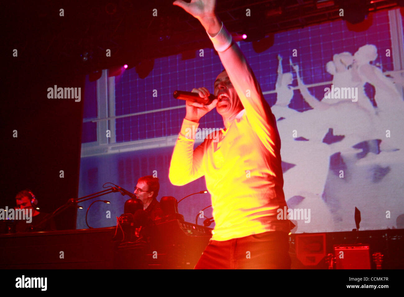 Underworld performing at Roseland Ballroom on October 27, 2010. Karl ...