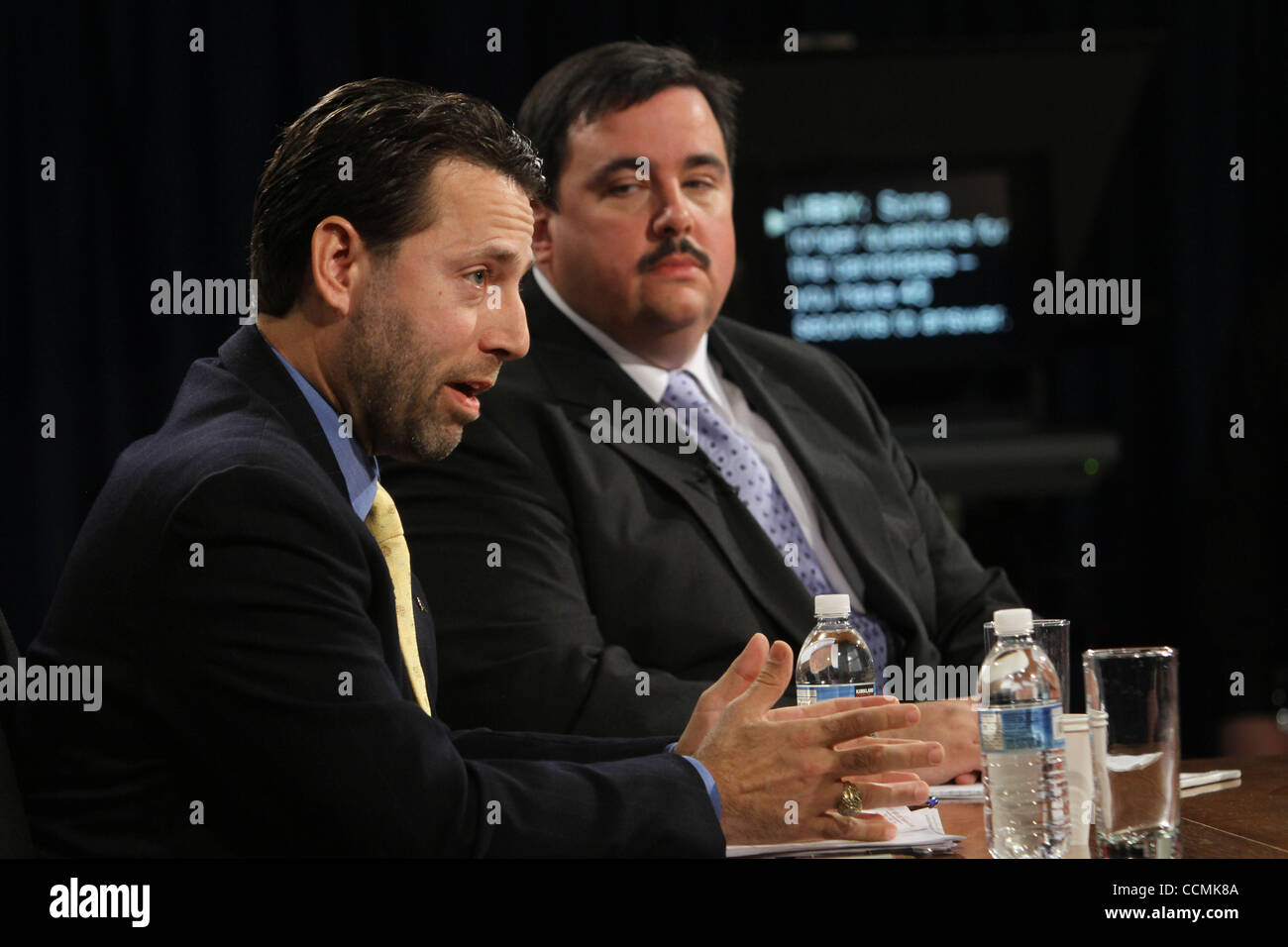 Republican tea party candidate Joe Miller answers question during a U.S ...