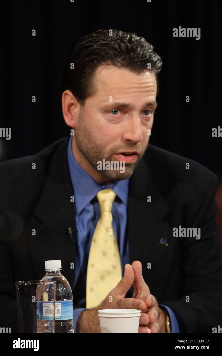 Republican tea party candidate Joe Miller answers question during a U.S ...