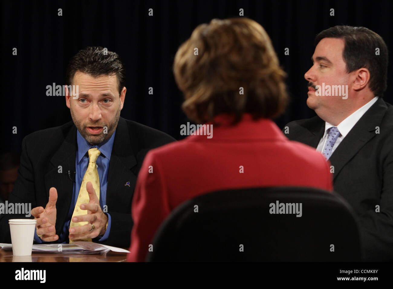 Republican tea party candidate Joe Miller answers question during a U.S ...