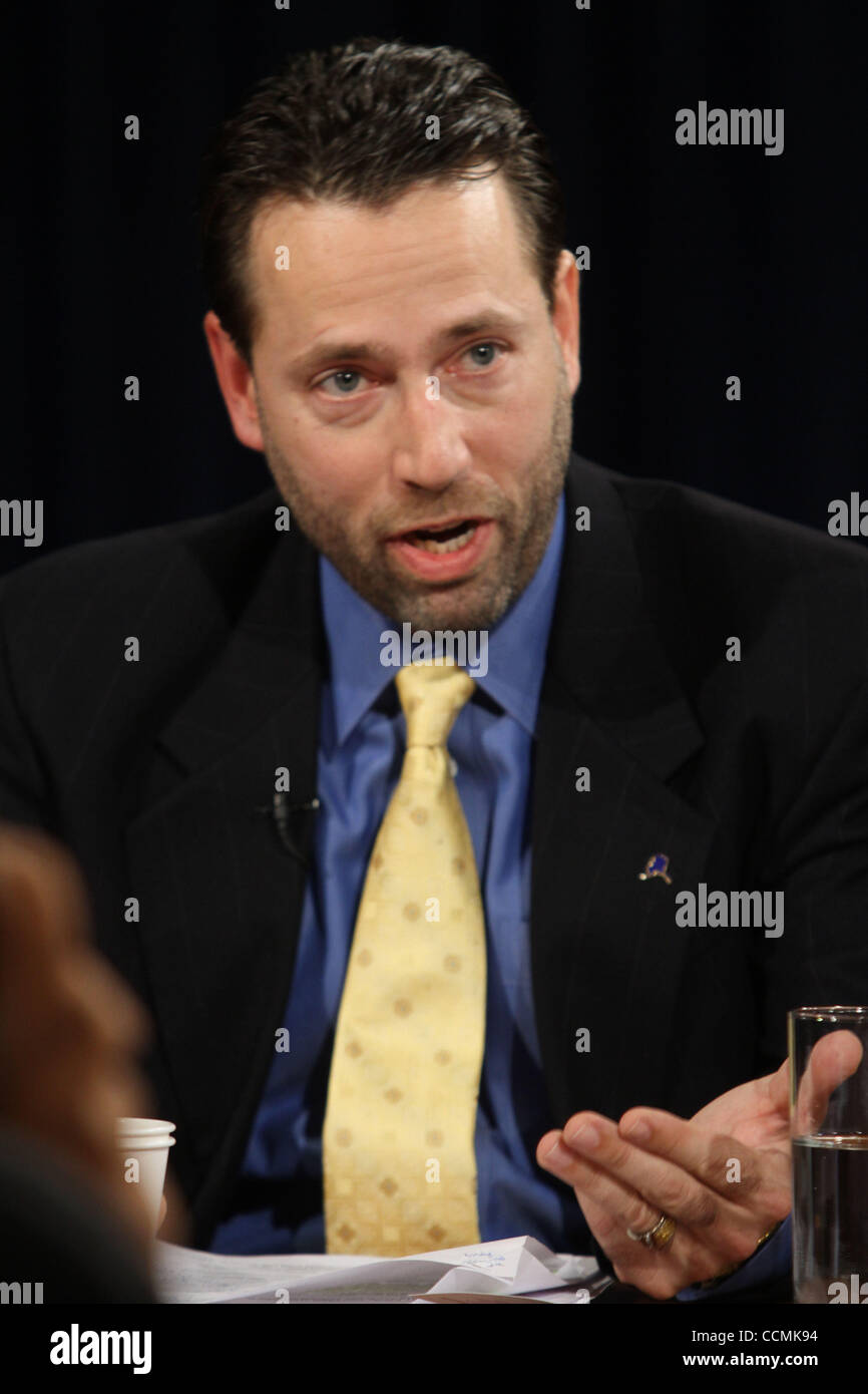 Republican tea party candidate Joe Miller answers question during a U.S ...