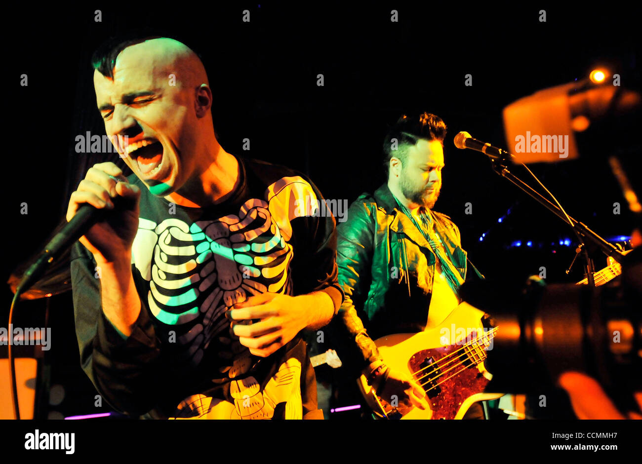 Oct. 27, 2010 - Neon Trees lead singer, TYLER GLENN (L) and bassist ...