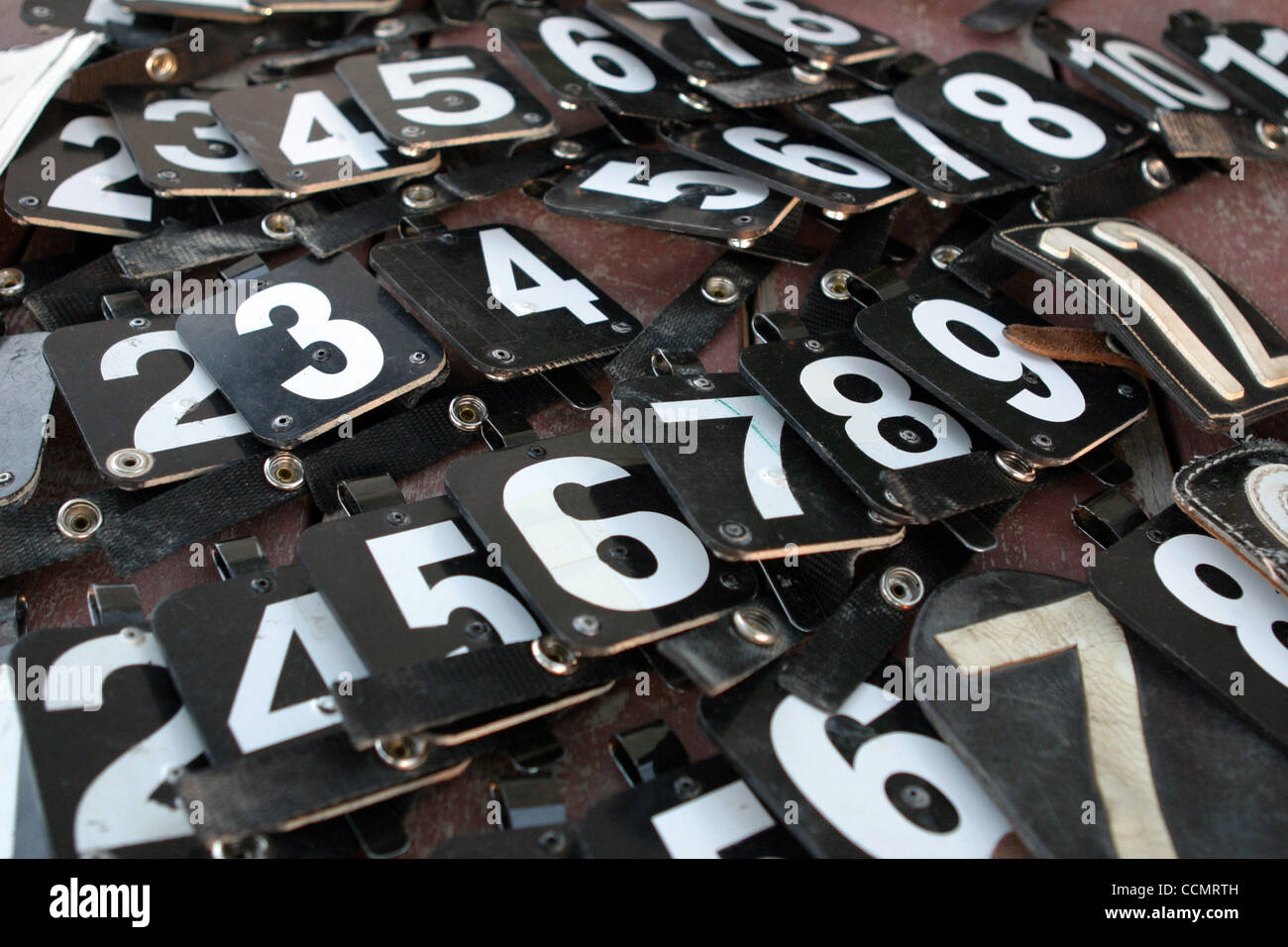 Jun 14, 2004; Inglewood, CA, USA; Bridle Numbers depicting post ...