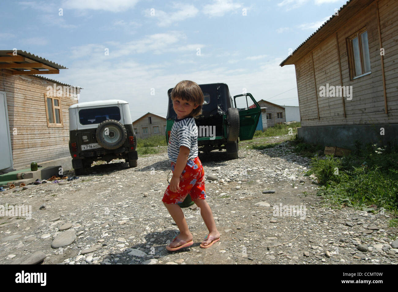 A Chechen boy from refugee camp in the suburbs of Grozny for those ...