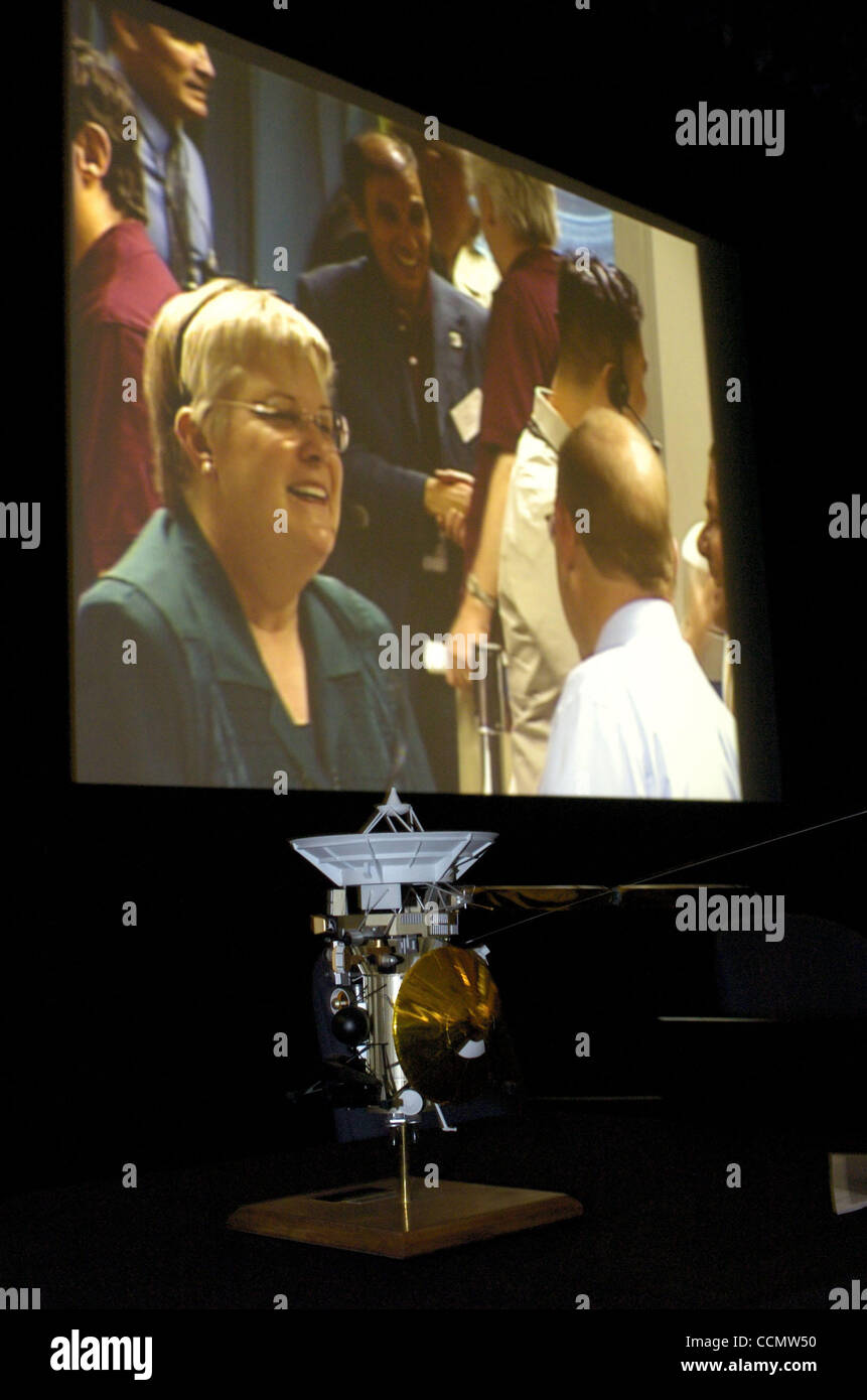Spacecraft team chief Julie webster cheers as Cassini successfully ...
