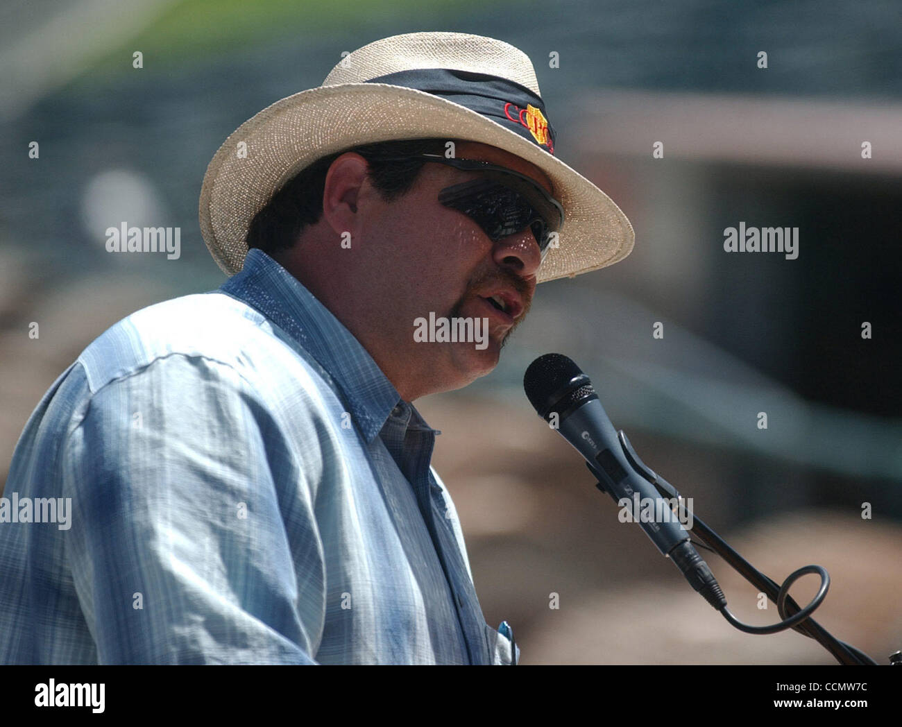 CCPOA's State President Mike Jimenez speaks to a large crowd during a ...