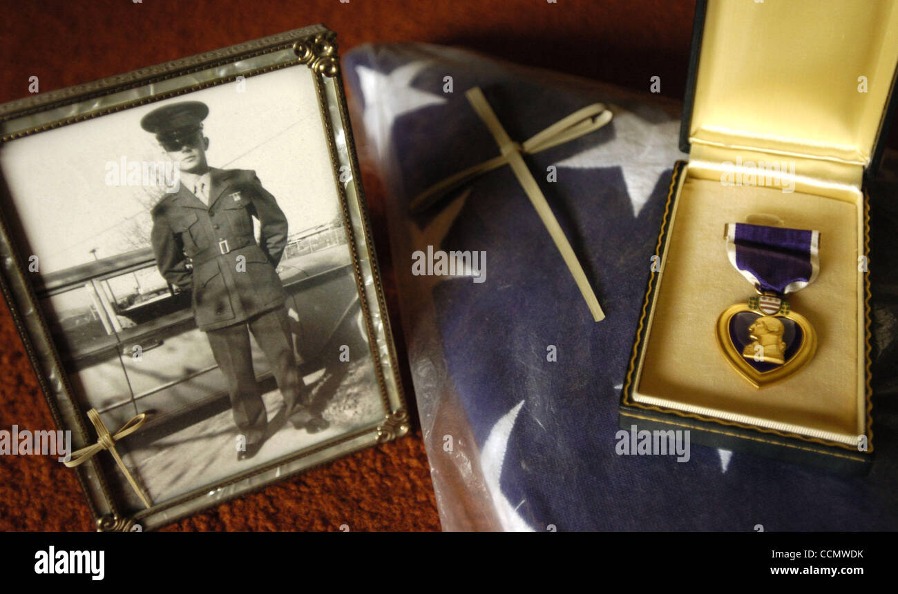 A photo of L/CPL Robert John Reilly USMC, and his Purple Heart with the ...